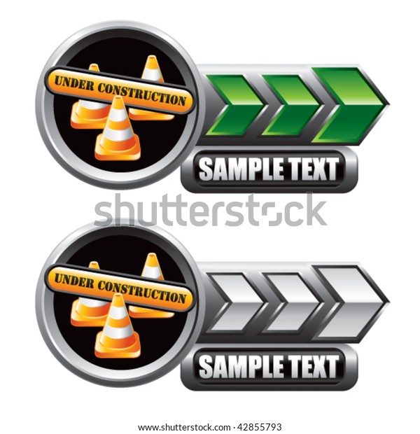 Vektor Stok Construction Cone Green White Arrow Nameplates (Tanpa ...