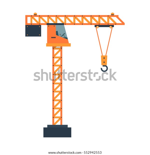 Grue de construction. L'équipement à plat. : image vectorielle de stock ...
