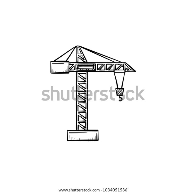 Construction Crane Hand Drawn Outline Doodle Stock Vector (Royalty Free ...