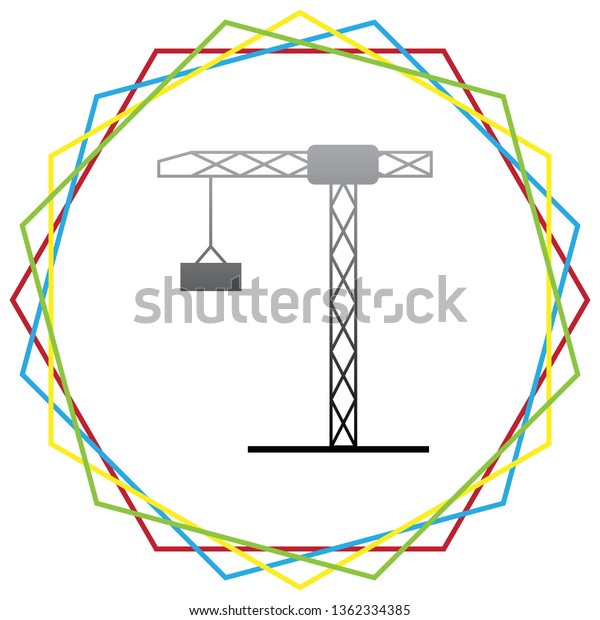 Construction Crane Sign Vector Black Icon Stock Vector (Royalty Free ...