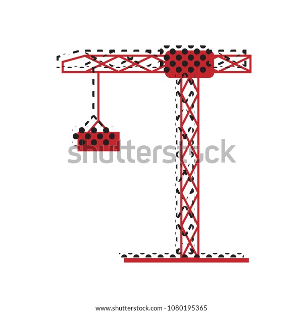 Construction Crane Sign Vector Brown Icon Stock Vector (Royalty Free ...