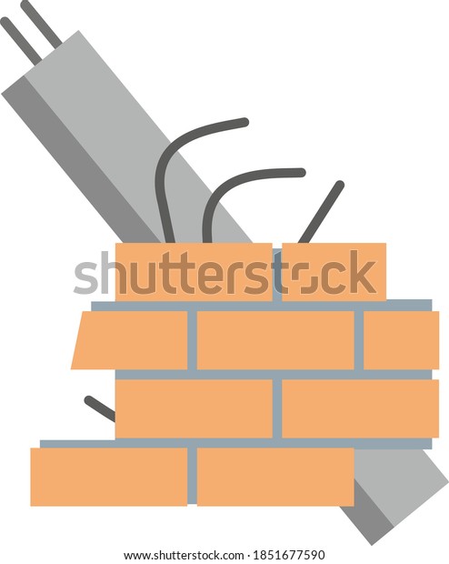 Construction Debris Isolated On White Background Stock Vector (Royalty ...