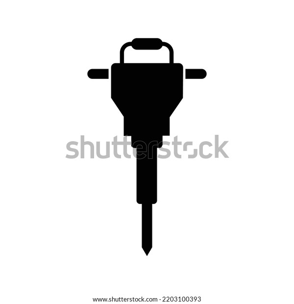 Construction Demolition Hammer Drill Icon Black Stock Vector (Royalty ...