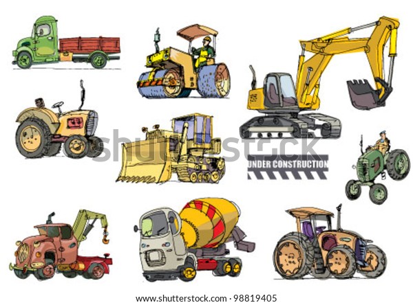 Construction Equipment Cartoon Stock Vector (Royalty Free) 98819405
