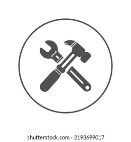 Construction Hammer Range Icon Circle Version Stock Vector (Royalty ...