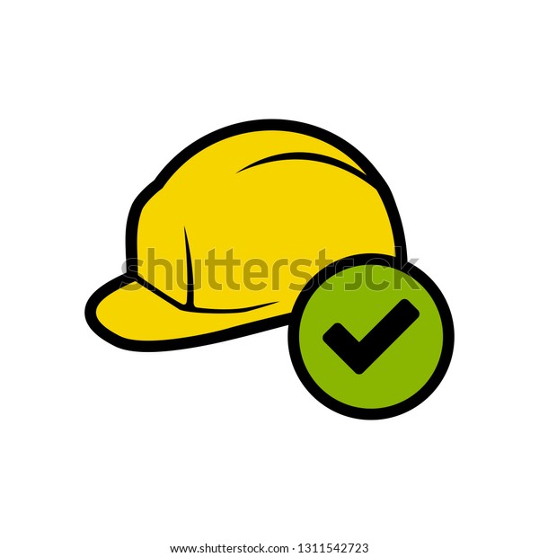 Construction Hat Check Mark Icon Stock Vector (Royalty Free) 1311542723 ...