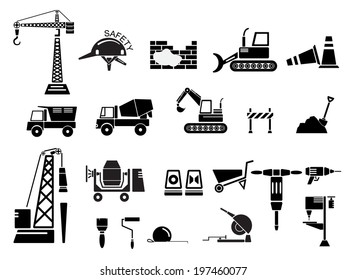 Construction Icon Set Vector Illustration Stock Vector (Royalty Free) 197460077 | Shutterstock