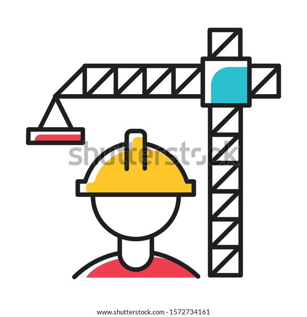 Construction Industry Color Icon Building Sector Stock Vector (Royalty ...