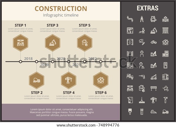 Construction Infographic Timeline Template Elements Icons Stock Vector ...