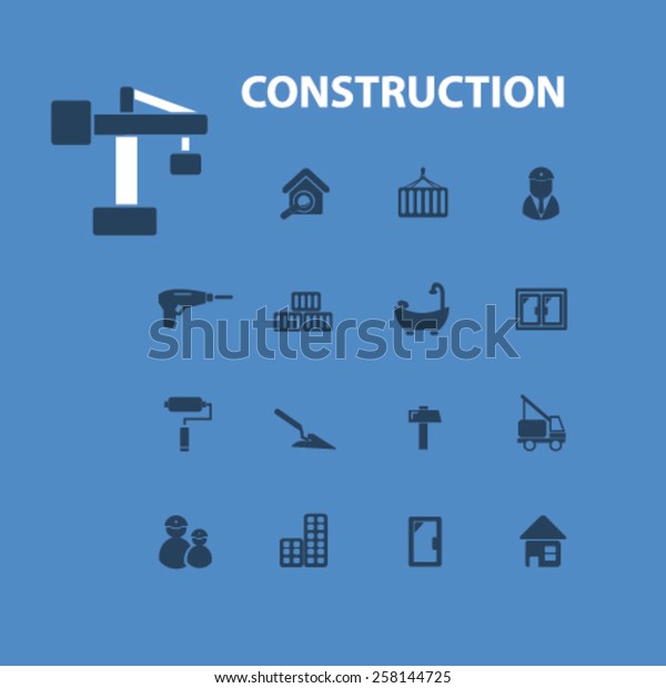 Construction Isolated Icons Signs Illustrations Design Stock Vector ...