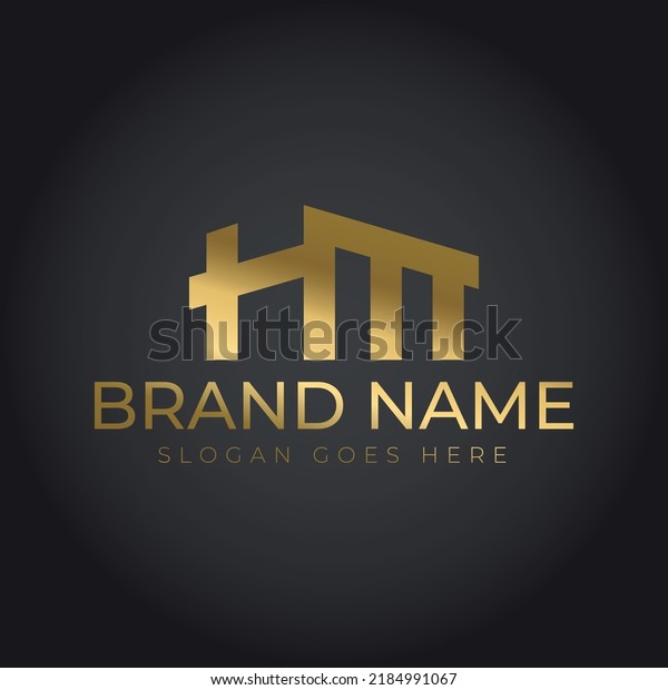 Construction Logo Consisting Letters H M Stock Vector (Royalty Free ...