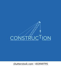 Construction Logo Design Blue Background Stock Vector (Royalty Free ...