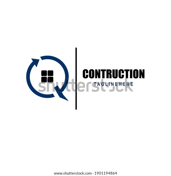 Construction Logo Hammer Circle Design Blue Stock Vector (Royalty Free ...