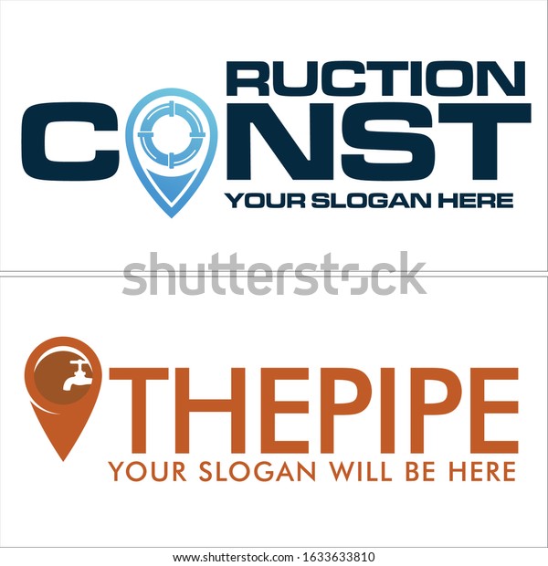 Construction Logo Plumbing Pipe Tap Water Stock Vector (Royalty Free ...