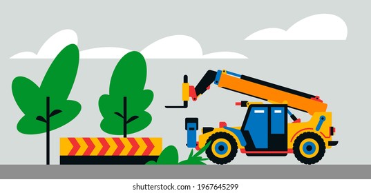 152 Telehandler Icon Images, Stock Photos & Vectors | Shutterstock