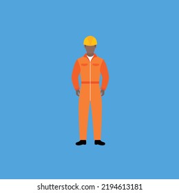 Construction Man Illustration Standing Pose Stock Vector (Royalty Free ...