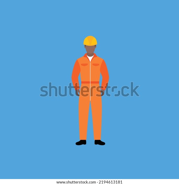 Construction Man Illustration Standing Pose Stock Vector (Royalty Free ...