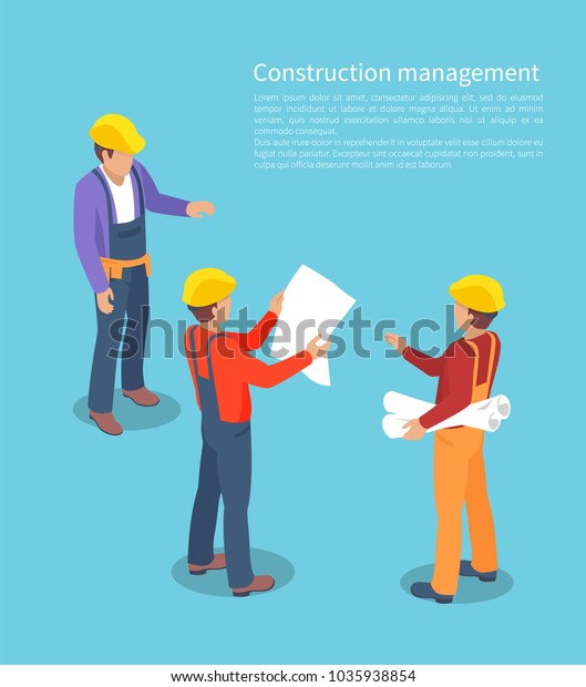 Construction Management Color Vector Illustration Isolated Stock Vector ...