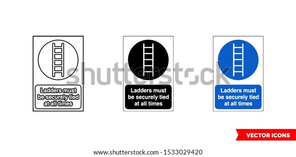 Construction Mandatory Sign Ladders Must Be Stock Vector (Royalty Free ...