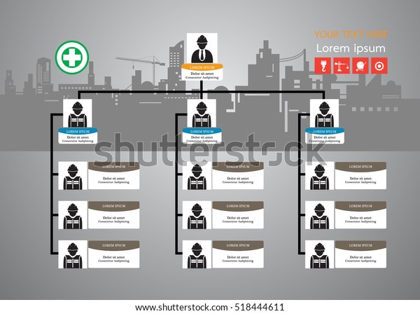 Construction Organization Chart Info Graphics Stock Vector (Royalty ...
