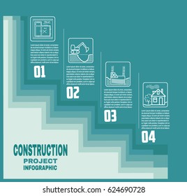 Construction Process Infographic Hand Drawing Elements 스톡 벡터(로열티 프리 ...