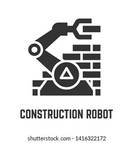 Construction Robot Icon Semi Automated Bricklaying Stock Vector ...
