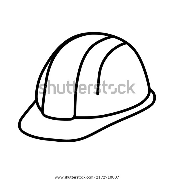 Construction Safety Helmet Icon Simple Outline Stock Vector (Royalty ...