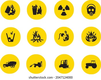 Construction Safety Icon Design Black Symbols Stock Vector (Royalty ...
