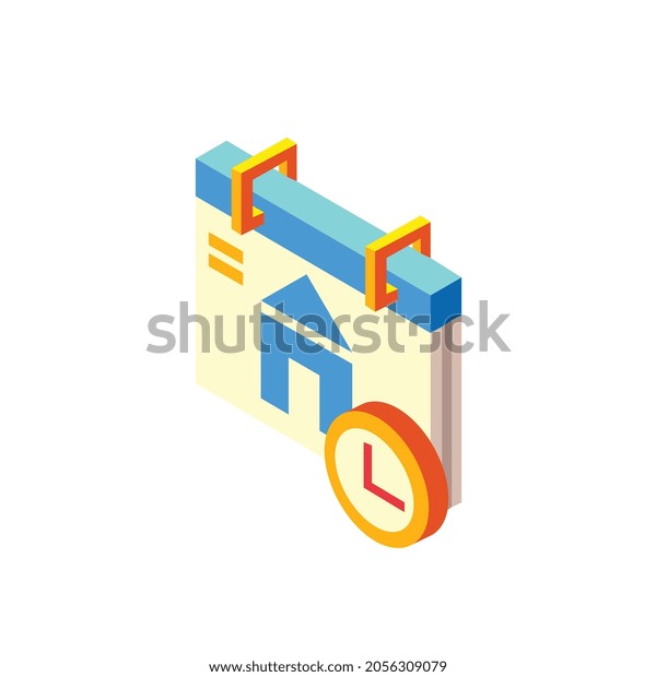 Construction Schedule Isometric Icon Business Websiteapps Stock Vector ...