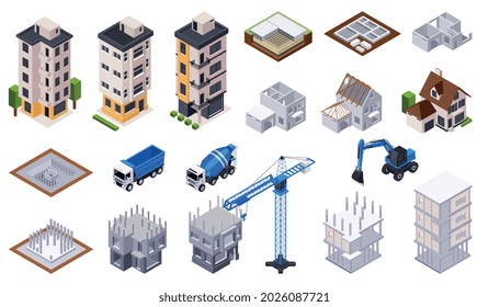 Construction Set Architecture Industry Equipment Symbols Stock Vector ...