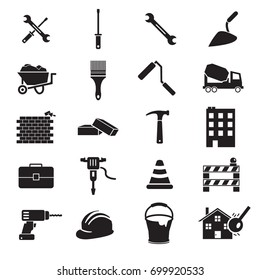 Construction Solid Icon Set Included Home Stock Vector (Royalty Free) 1444118123