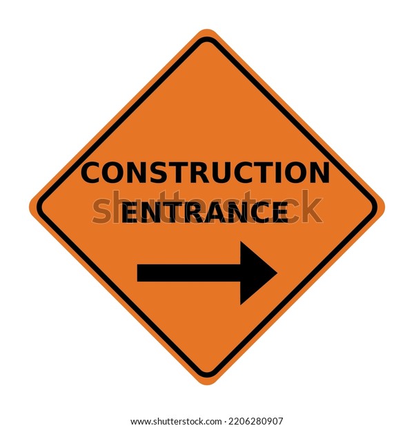 Construction Site Entrance Sign Vector Illustration Stock Vector ...