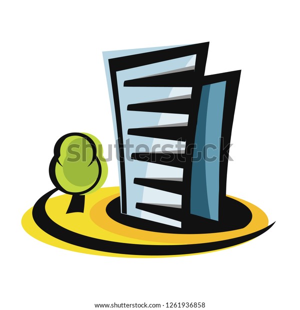 Construction Site Minimalist Building Building Logo Stock Vector ...