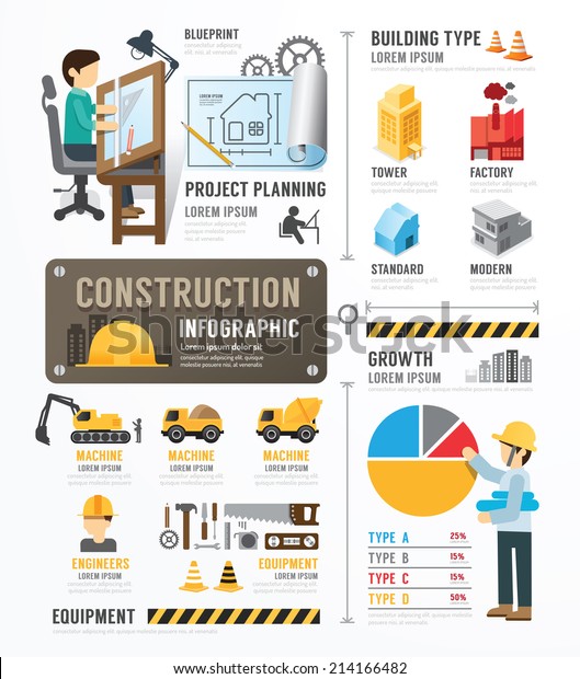 Construction Template Design Infographic Concept Vector Stock Vector ...