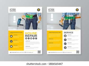 Construction Concept Tools Shop Service Horizontal Stock Vector ...
