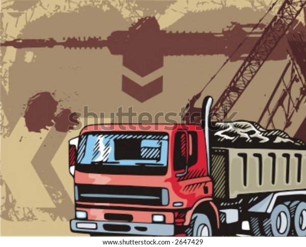 Construction Truck Background Series Check My Stock Vector (Royalty ...