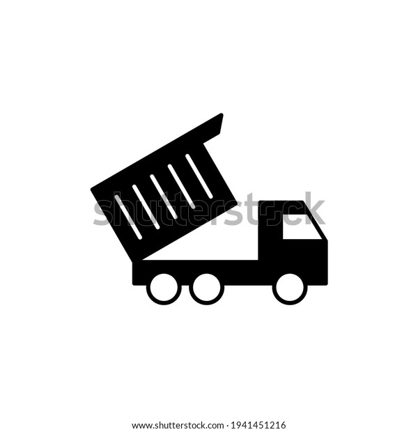 Construction Truck Icon Solid Black Flat Stock Vector (Royalty Free ...