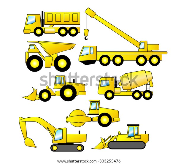 Construction Vehicles Illustration Stock Vector (Royalty Free ...