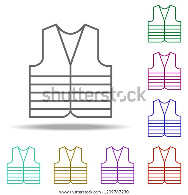 Construction Vest Outline Icon Elements Construction Stock Vector ...