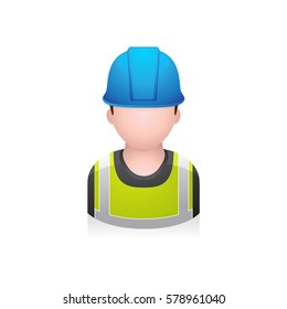 Construction Worker Avatar Icon Colors: vector de stock (libre de ...
