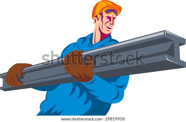 Construction Worker Carrying Ibeam Stock Vector (Royalty Free) 29819950 ...