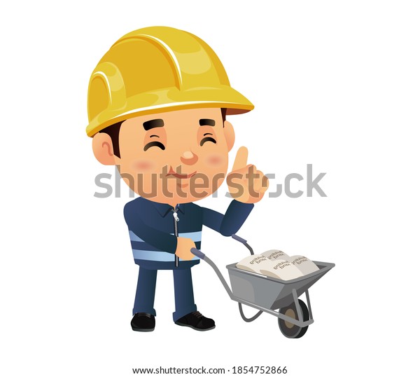 Construction Worker Different Poses Stock Vector (Royalty Free ...