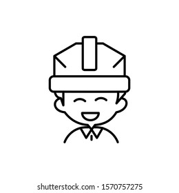 Construction Worker Icon Outline Thin Line Stock Vector (Royalty Free ...