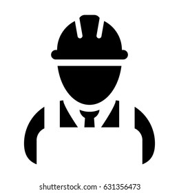 Construction Worker Icon Vector Person Profile: เวกเตอร์สต็อก (ปลอดค่า ...