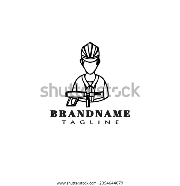 Construction Worker Logo Cartoon Icon Design Stock Vector (Royalty Free ...