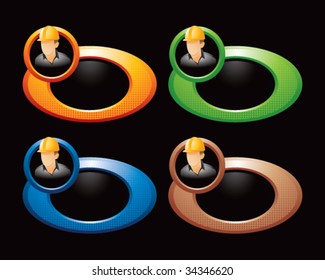 Construction Worker On Web Button Stock Vector (Royalty Free) 34346620 ...