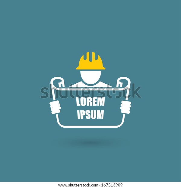 Construction Worker Symbol Vector Illustration Stock Vector (Royalty ...