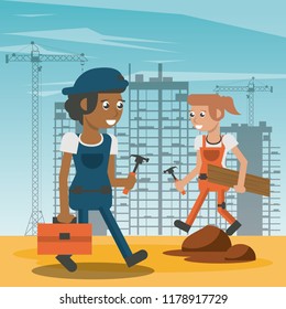 Construction Workers Cartoons Stock Vector (Royalty Free) 1178917729 ...