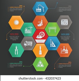Construction Industry Info Graphic Designclean Vector: เวกเตอร์สต็อก ...