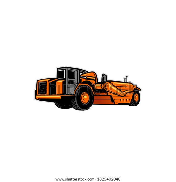 Constructions Heavy Equipment Scraper Vector Stock Vector (Royalty Free ...